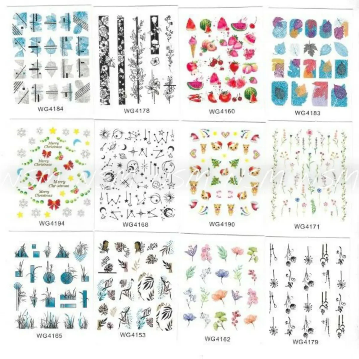 Water Decals Set No. 1 (50 Designs) | Nail Supplies Mumbai